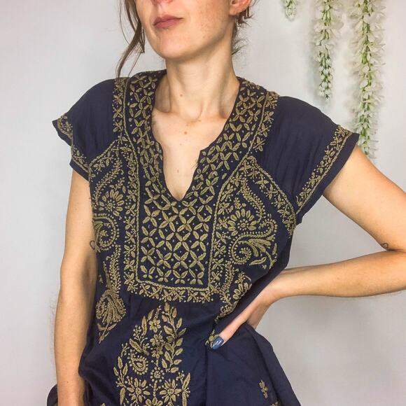 Roberta Roller Rabbit | Tops | Roberta Roller Rabbit Boho Navy Top ...